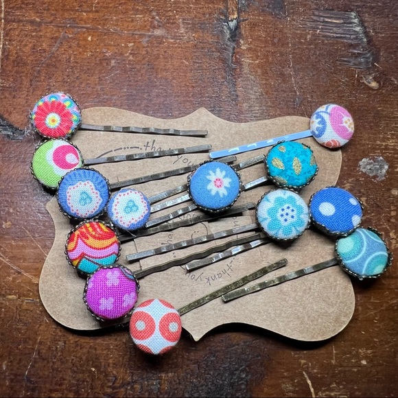 Accessories | 13 Fabric Covered Bobby Pins | Poshmark
